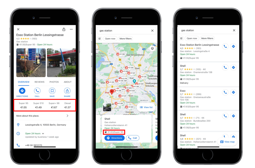 Gas station pricing on Google Maps: See who is the cheapest - Partoo